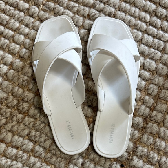 Forever 21 | Shoes | Forever 2 Womens White Crisscross Sandals | Poshmark